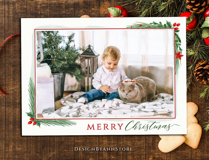 PHOTOSHOP Holiday Card Template Christmas Card Template - Etsy