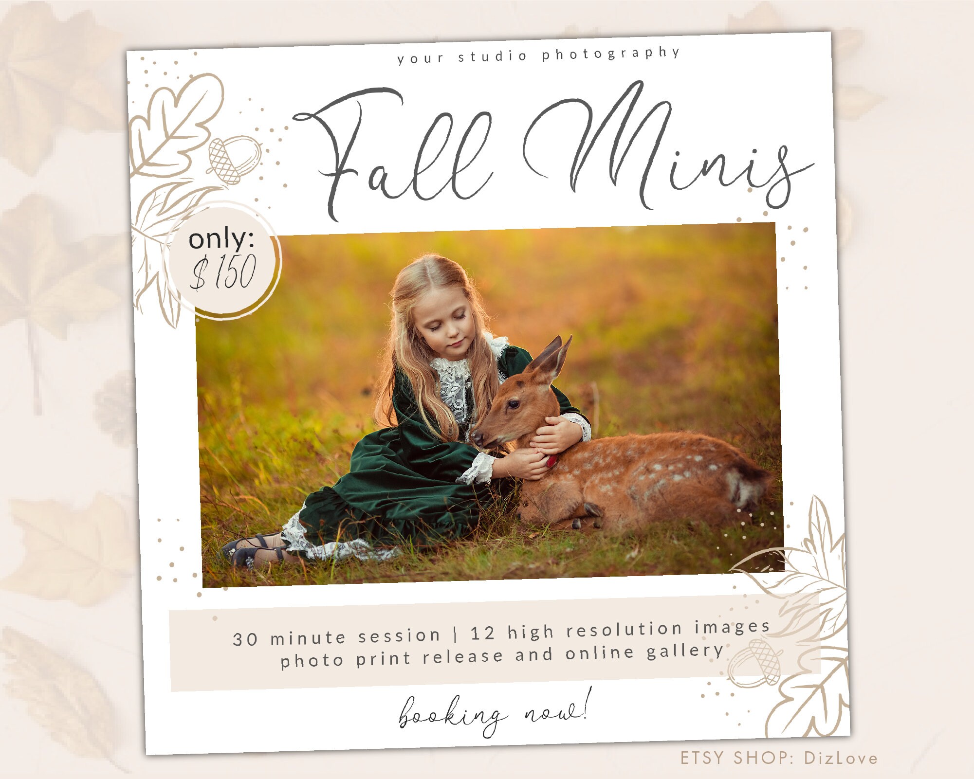 Fall Minis Session Template Bundle autumn Minis Template - Etsy