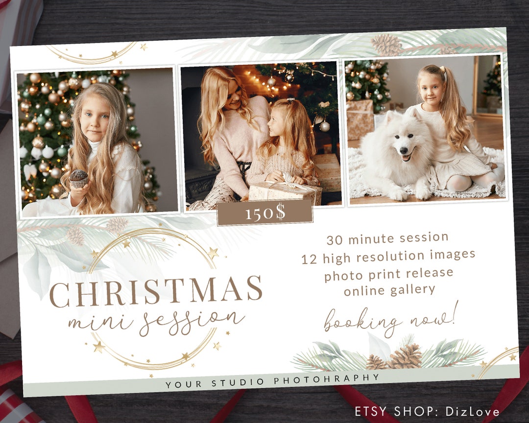 Christmas Mini Session Template, Christmas Marketing Board,holiday ...