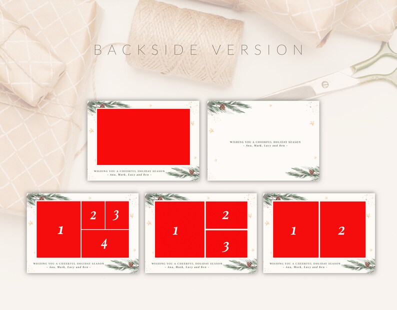 Christmas Card Template Bundle Holiday Card Bundle Christmas - Etsy