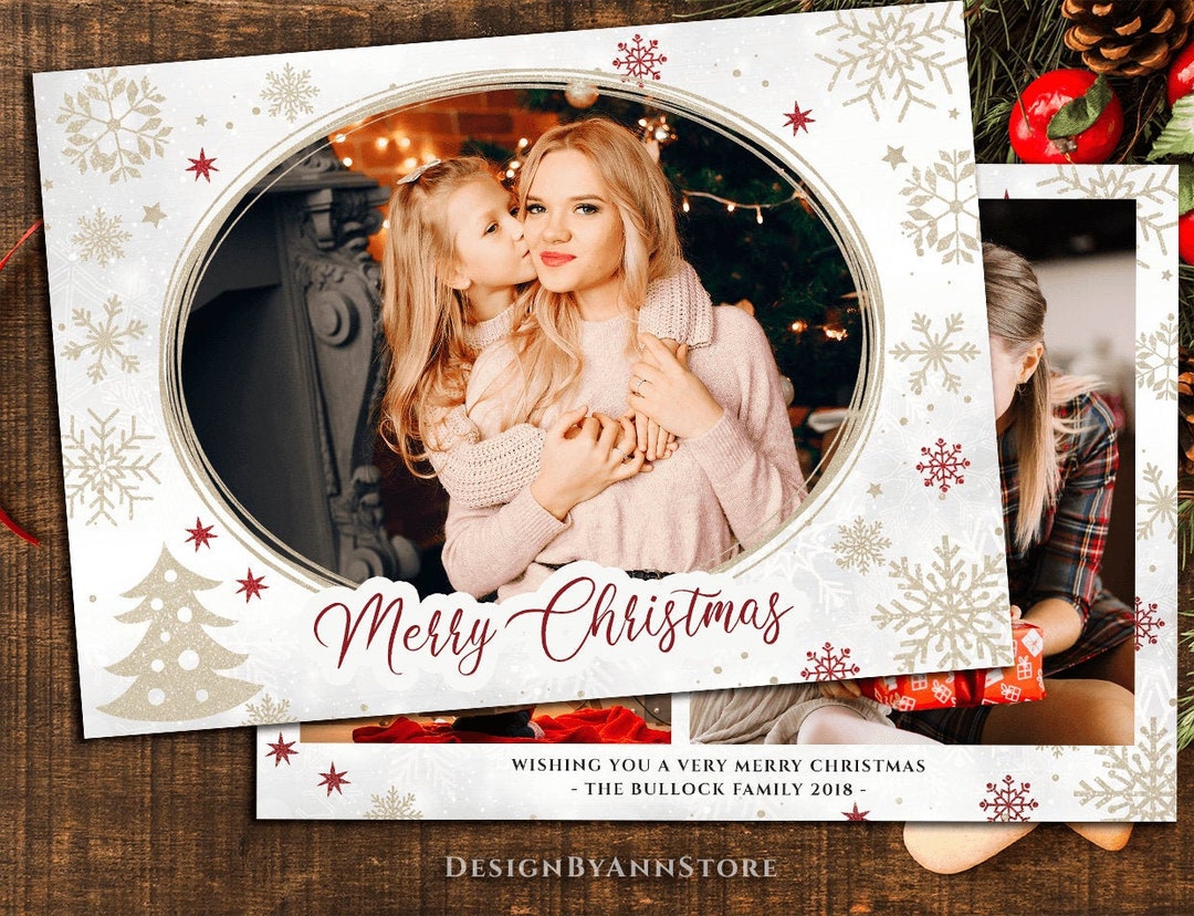 PHOTOSHOP Holiday Card Template, Christmas Card Template,for ...