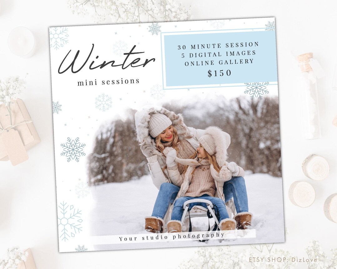 PHOTOSHOP Winter Mini Session Template, Photography Marketing ...