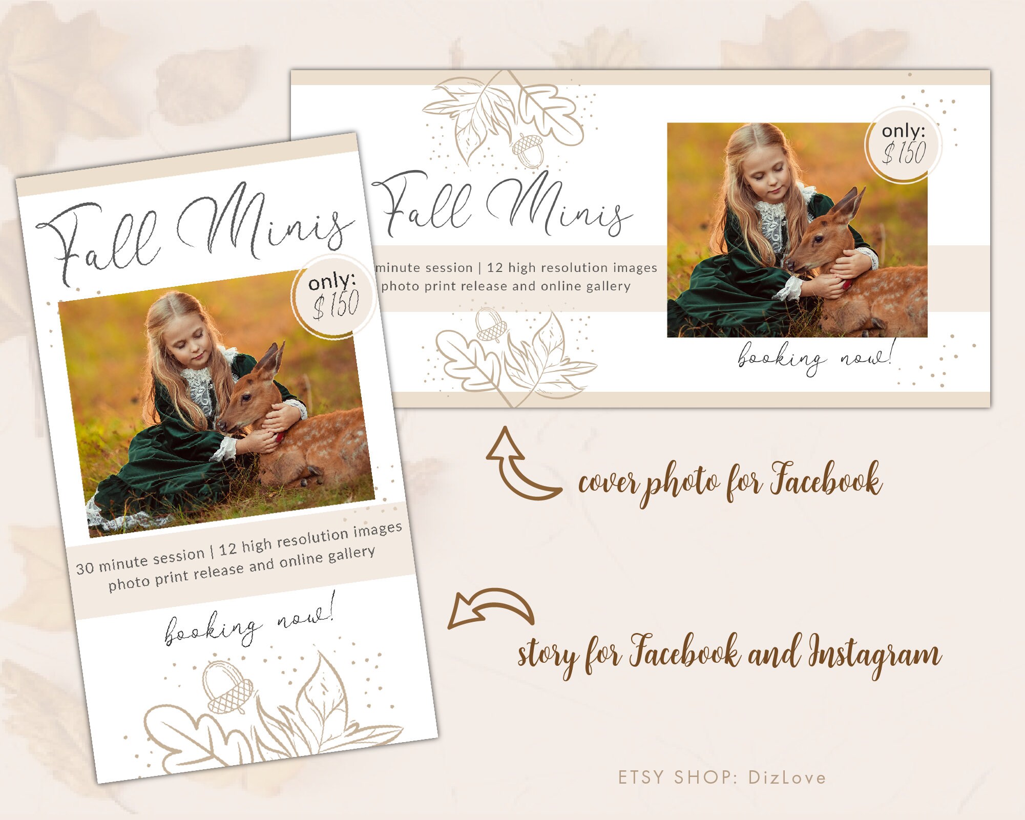 Fall Minis Session Template Bundle autumn Minis Template - Etsy