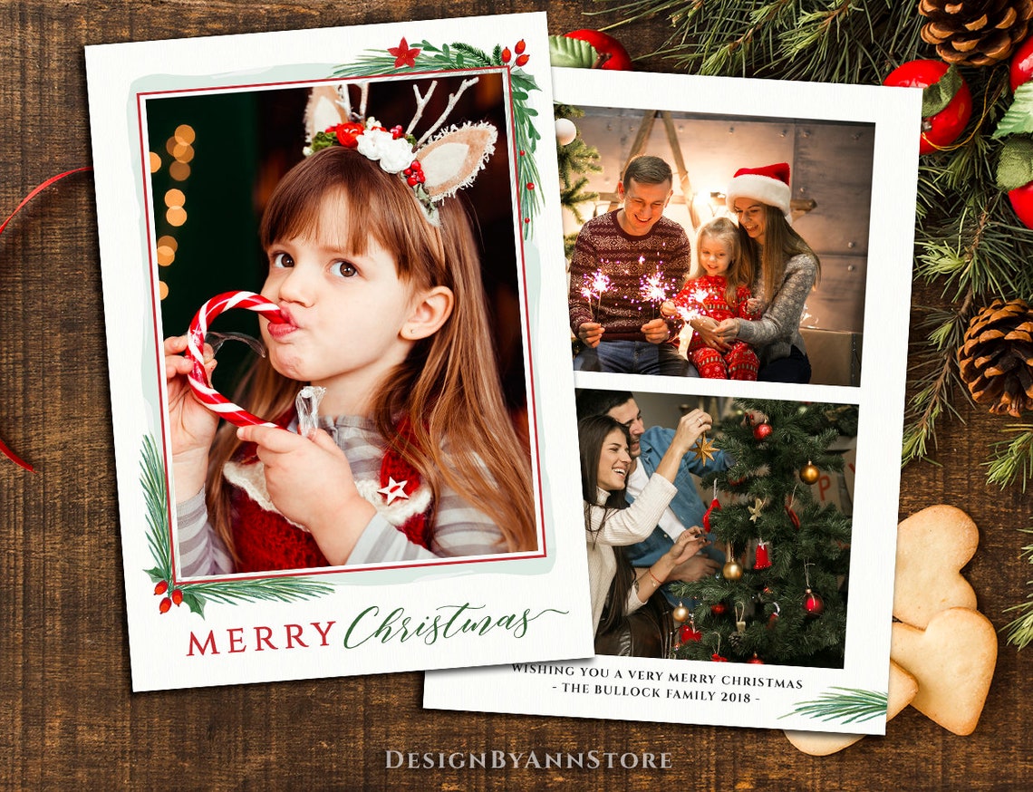 PHOTOSHOP Holiday Card Template Christmas Card Template - Etsy