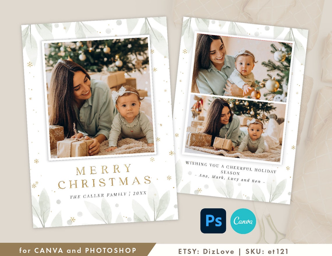 Christmas Card Template Bundle Holiday Card Bundle Christmas - Etsy