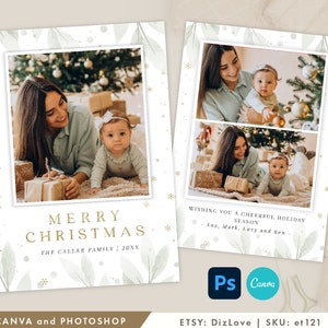 Christmas Card Template Bundle, Holiday Card Bundle, Christmas Card ...