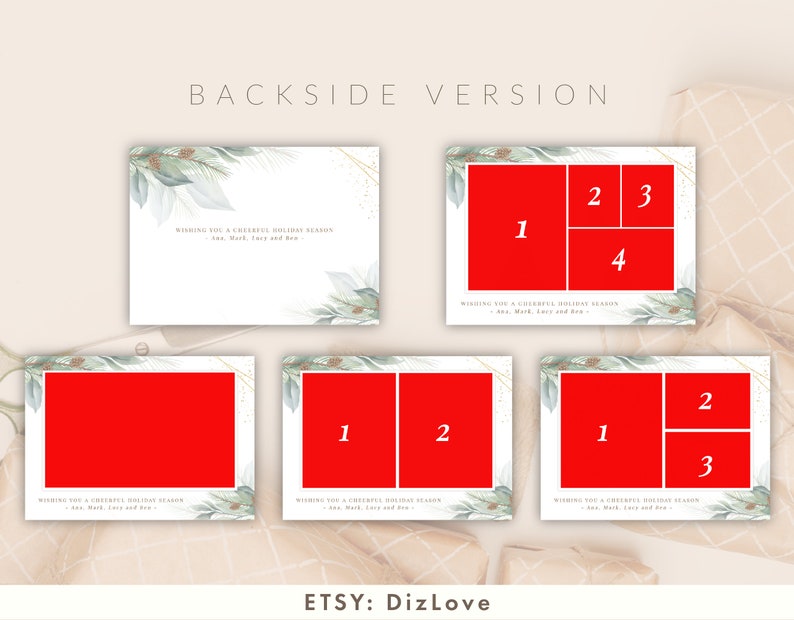 PHOTOSHOP / CANVA DIY Christmas Card Template 5x7 Photo - Etsy