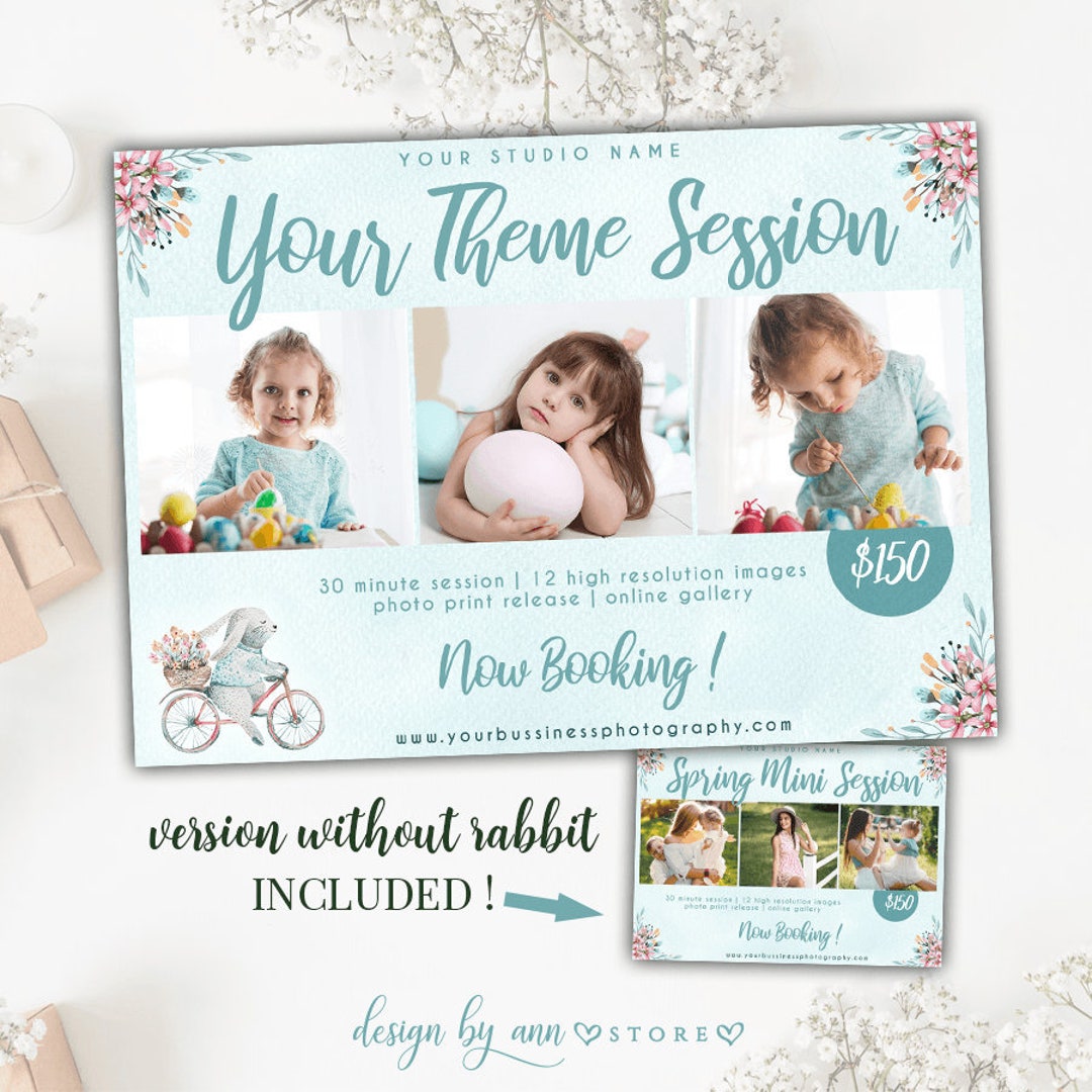 Spring Mini Session Template, Watercolor Template, Photography ...