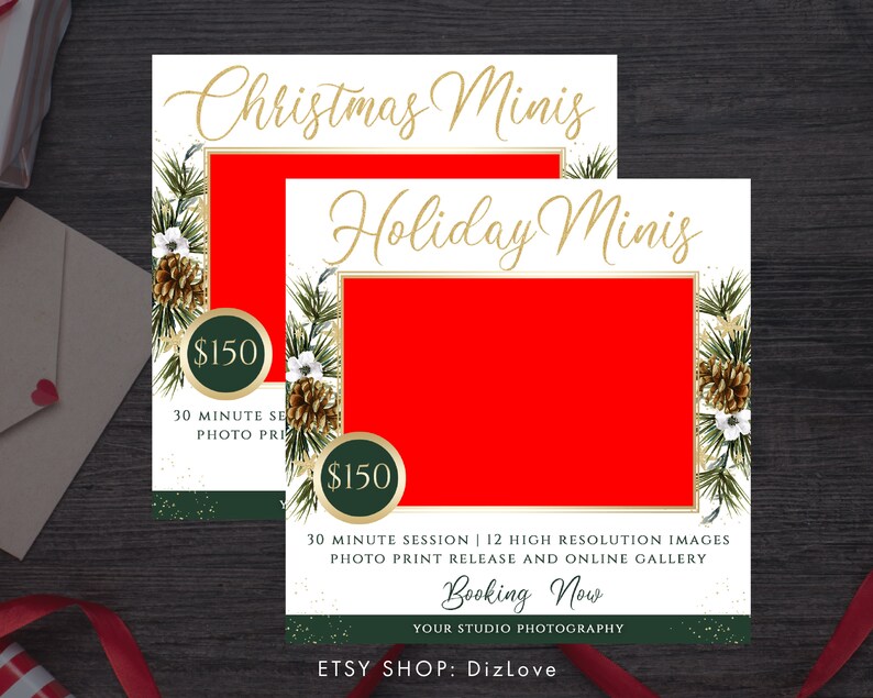 White Christmas Mini Session Template Christmas Minis - Etsy