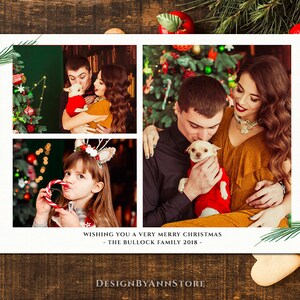 PHOTOSHOP Holiday Card Template, Photo Christmas Card Template ...