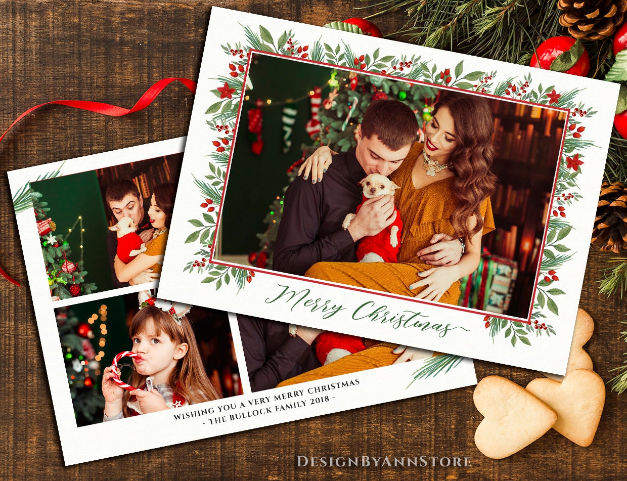 PHOTOSHOP Christmas Card Template for photographers Christmas | Etsy