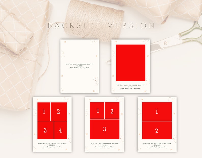 Christmas Card Template Bundle, Holiday Card Bundle, Christmas Card ...