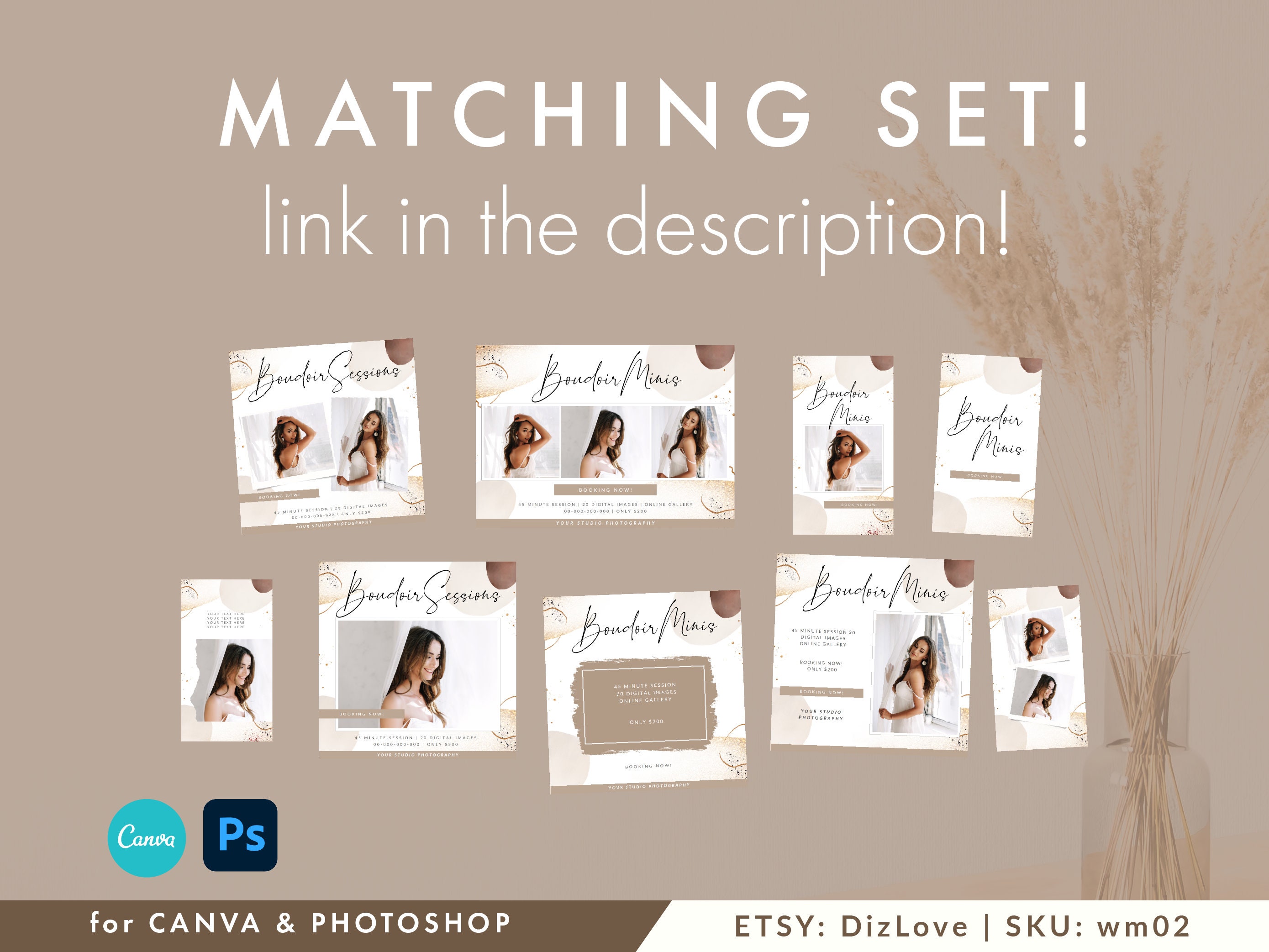Modern Boudoir Mini Session Template Canva/photoshop Session - Etsy