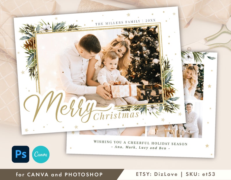 Christmas Card Template Bundle Holiday Card Bundle Christmas - Etsy