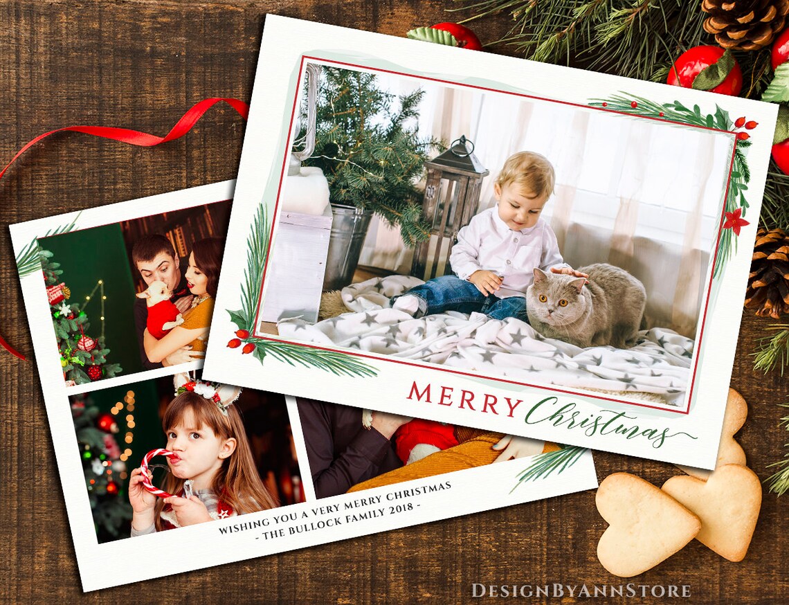 PHOTOSHOP Holiday Card Template Christmas Card Template | Etsy