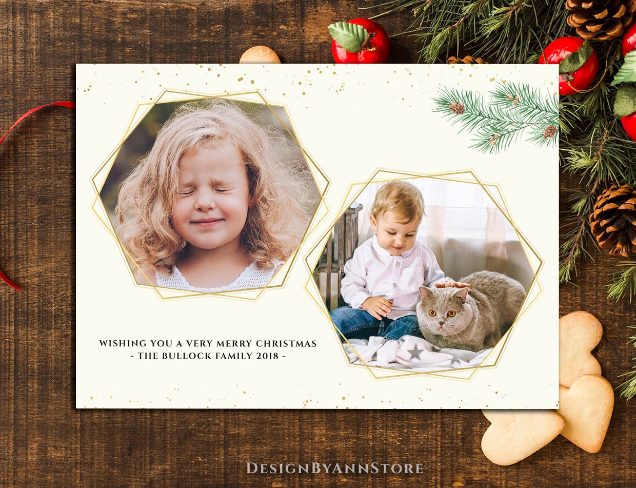 PHOTOSHOP Holiday Card Template Christmas Card Template - Etsy