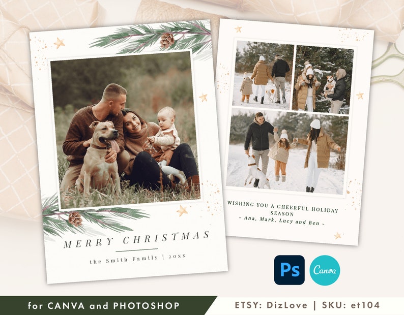 Christmas Card Template Bundle Holiday Card Bundle Christmas - Etsy