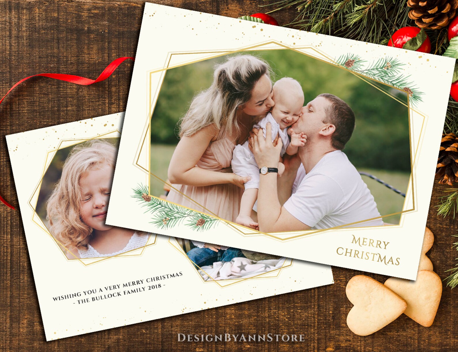 PHOTOSHOP Holiday Card Template Christmas Card Template | Etsy