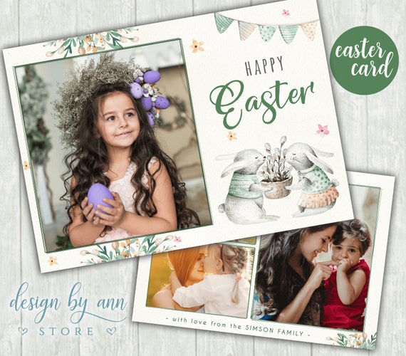 Easter Card Template for Photographers Hello Spring Card | Etsy