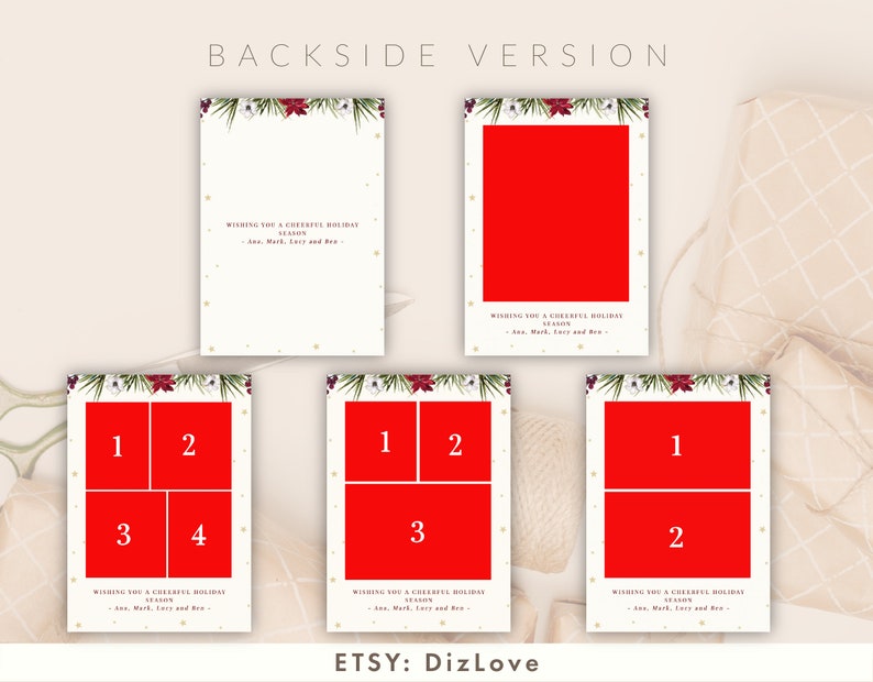 Christmas Card Template Bundle, Holiday Card Bundle, Christmas Card ...