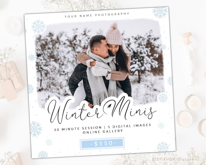 PHOTOSHOP Winter Mini Session Template Photography Marketing | Etsy