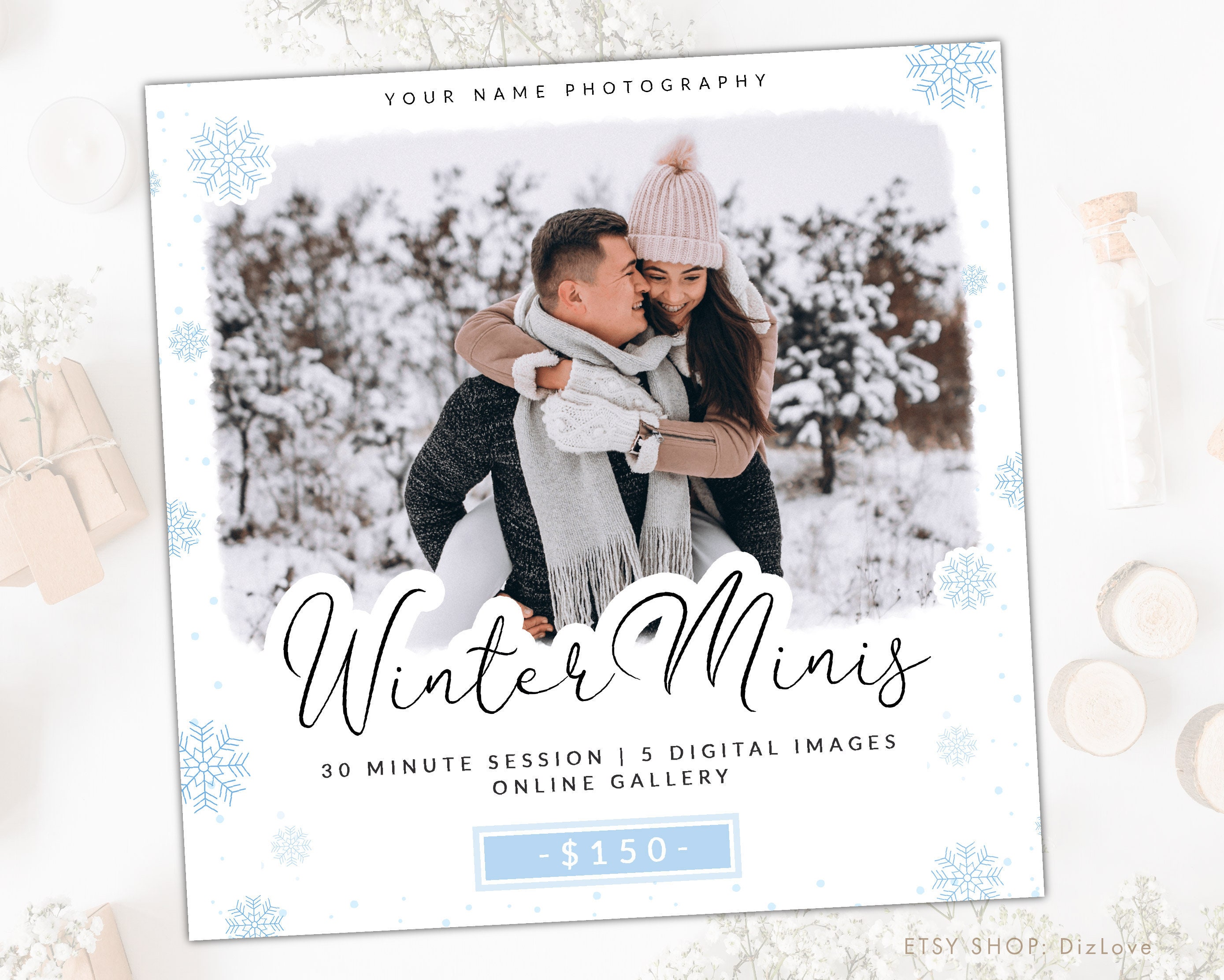 PHOTOSHOP Winter Mini Session Template, Photography Marketing ...