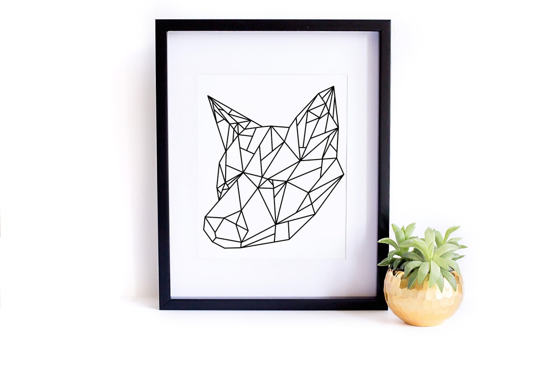 Geometric Fox Print, Digital Fox, Geo Fox, Digital Wall Art, Digital ...