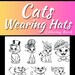 Adorable Cats Wearing Hats Coloring Book | Fun & Whimsical Designs for ...