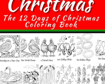 12 Days of Christmas - Printable Coloring Book - Etsy