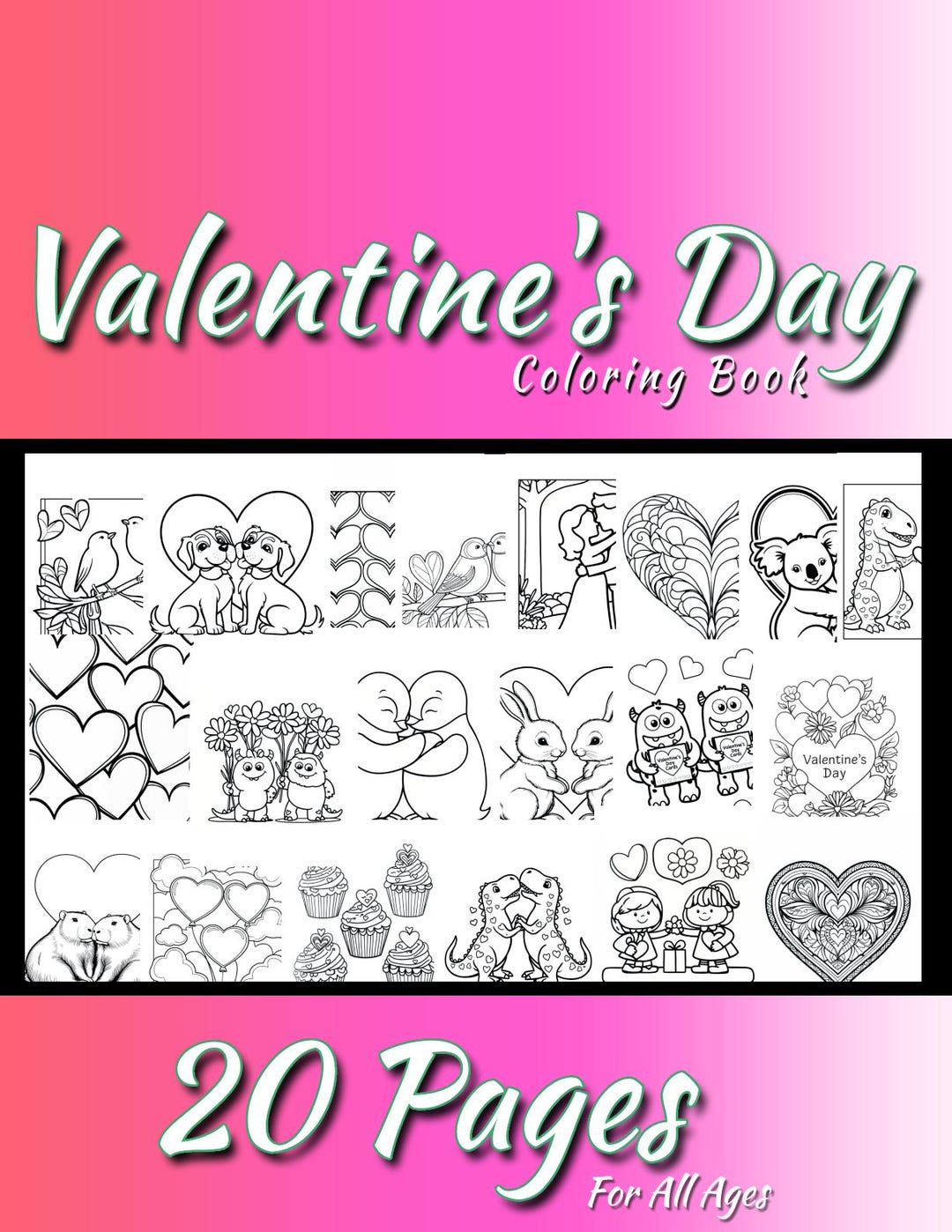 Valentine’s Day Coloring Book | Fun, Romantic and Cute Designs: Hearts ...