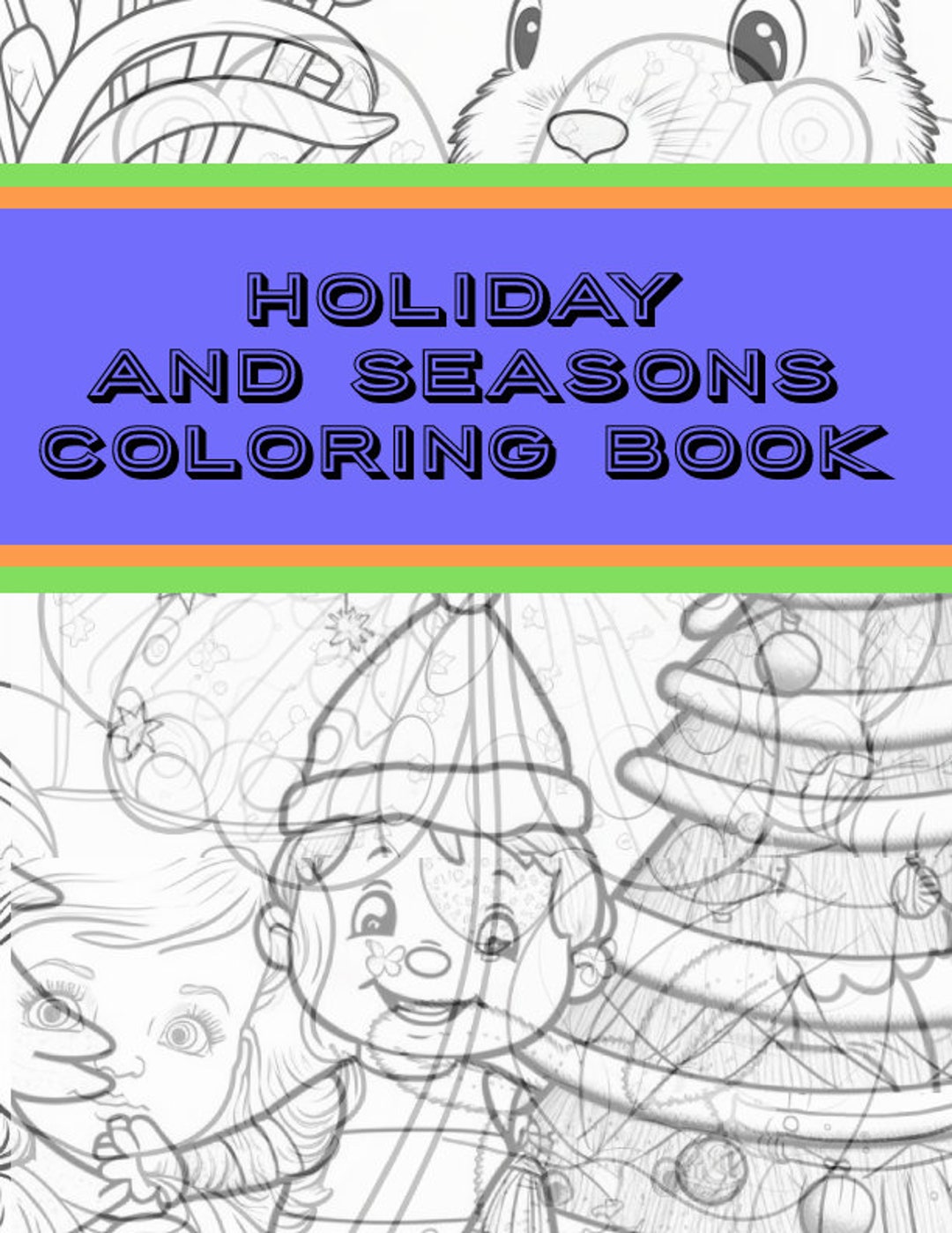 Kids Children Coloring Book Holiday and Seasons PDF // Digital Download ...