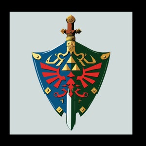Zelda Master Sword Triforce Master Shield PNG SVG Files Digital Ocarina ...