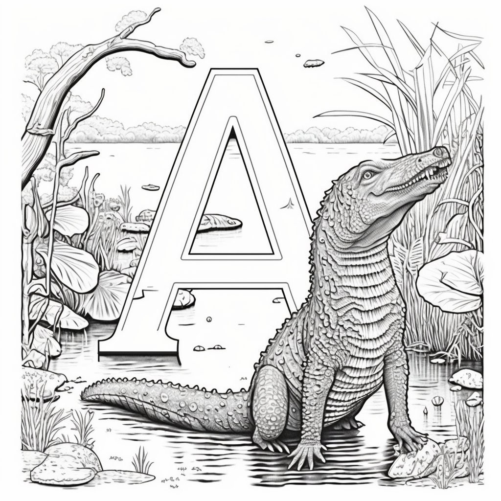 The Complete Animal Alphabet Coloring Book Children and Adult Coloring ...