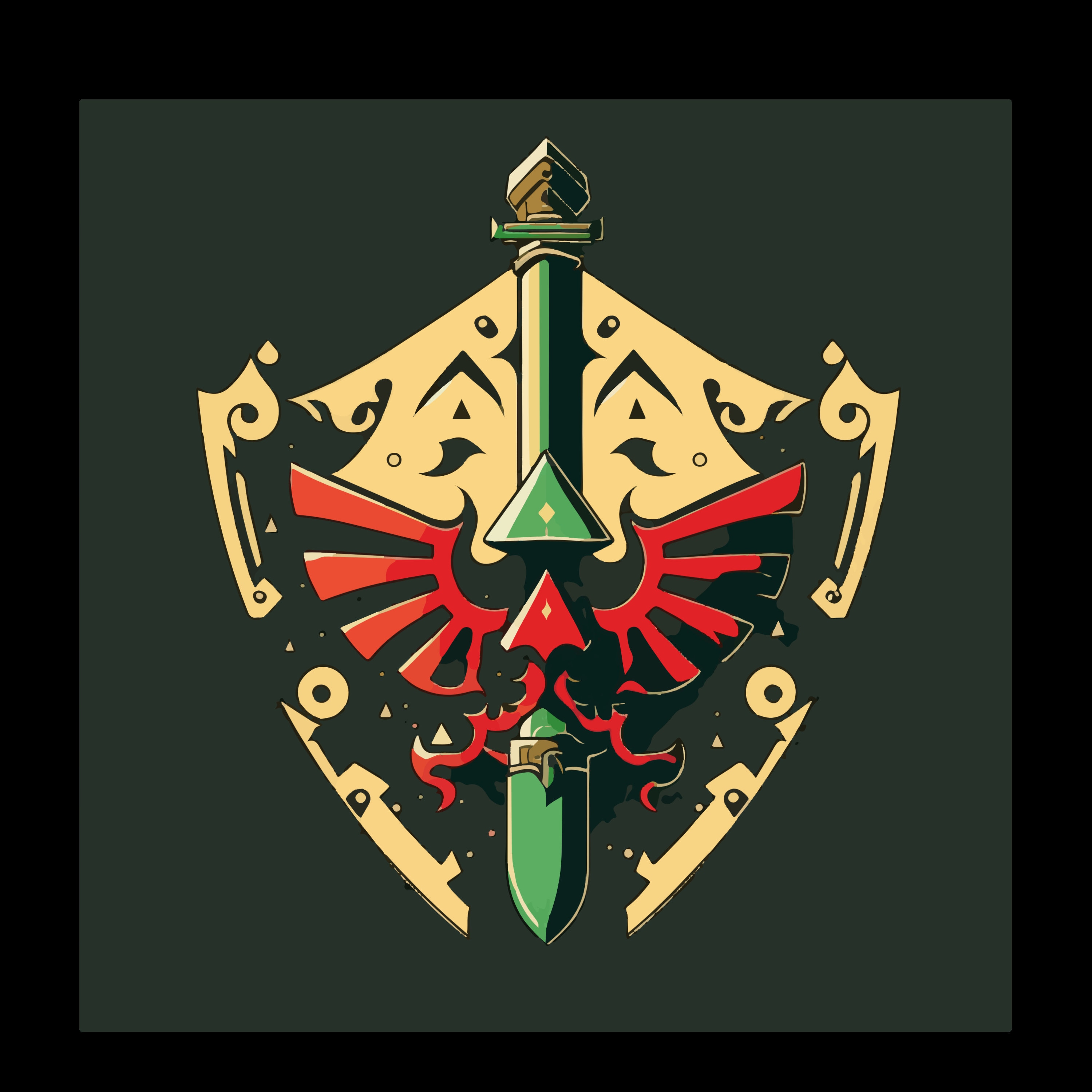 Zelda Master Sword Triforce Master Shield PNG SVG Files Digital Ocarina ...