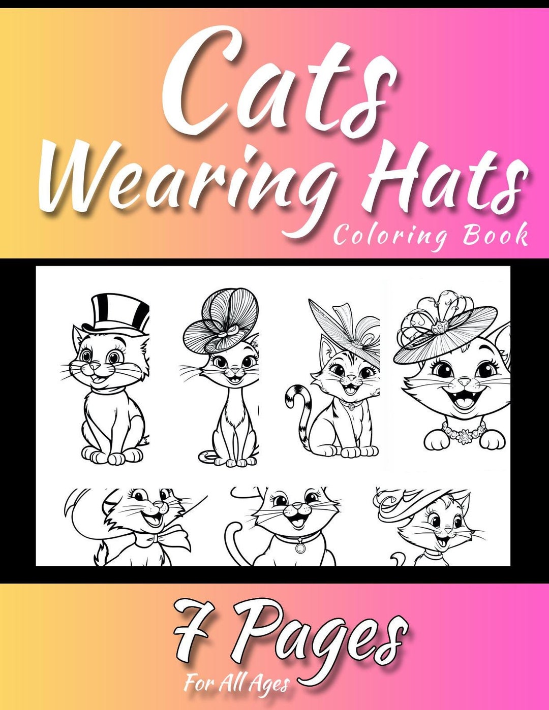 Adorable Cats Wearing Hats Coloring Book | Fun & Whimsical Designs for ...