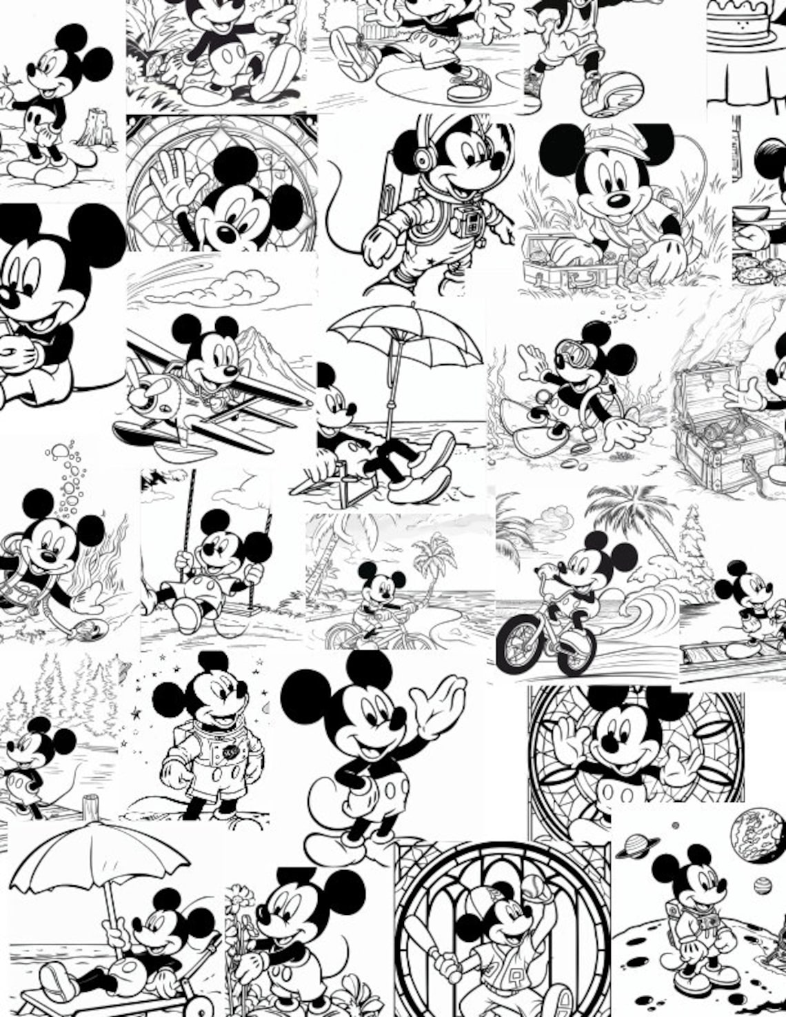Mickey Mouse Coloring Book / Kids Coloring Pages / Printable Mickey ...