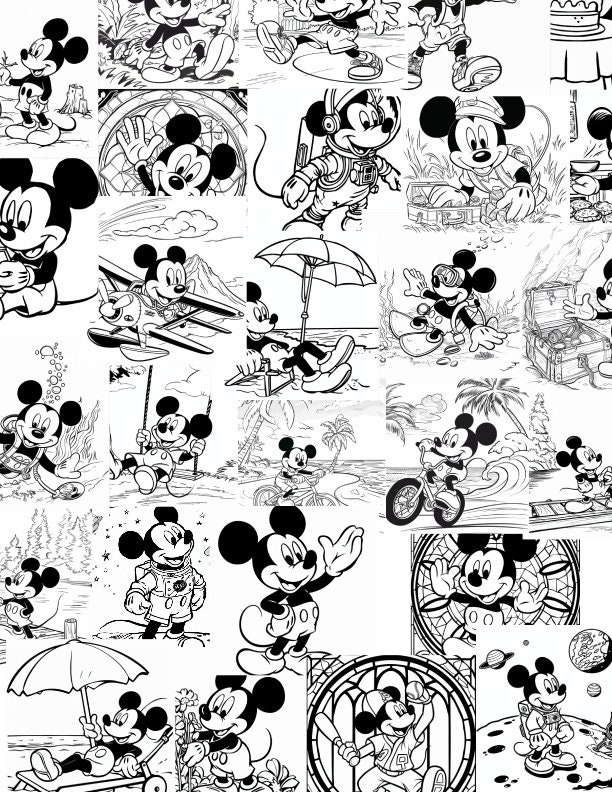 Mickey Mouse Coloring Book / Kids Coloring Pages / Printable Mickey ...