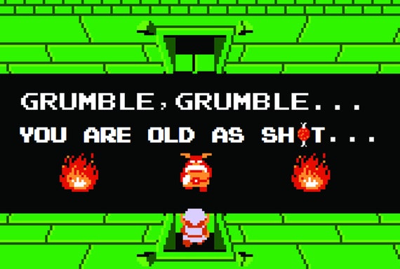 Legend of Zelda Birthday Card Funny // Grumble // Nostalgia ...