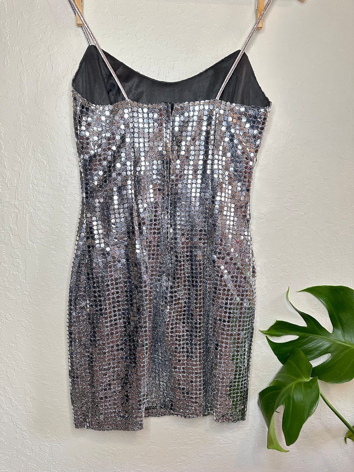 Vintage 90s 2000s Y2K Silver Glitter Sequin Mini Cocktail Dress - Etsy