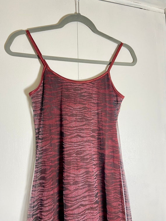 Vintage Y2K Mesh Zebra Print Dress - Gem