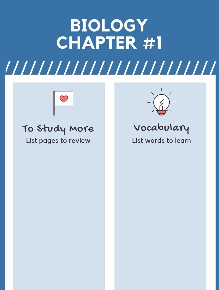 Printable Bookmark Study Guide - Instant Download - Blue Template for ...