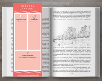 Printable Bookmark Study Guide - Instant Download - Blue Template for ...