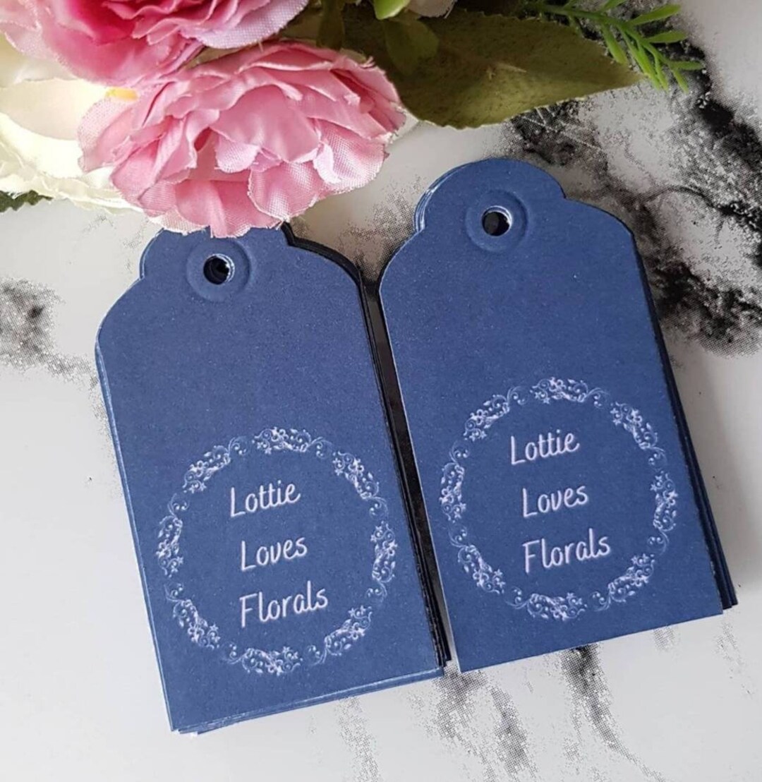 Custom Logo Tags Branded Tags Rectangle Tag Scallop Edge - Etsy