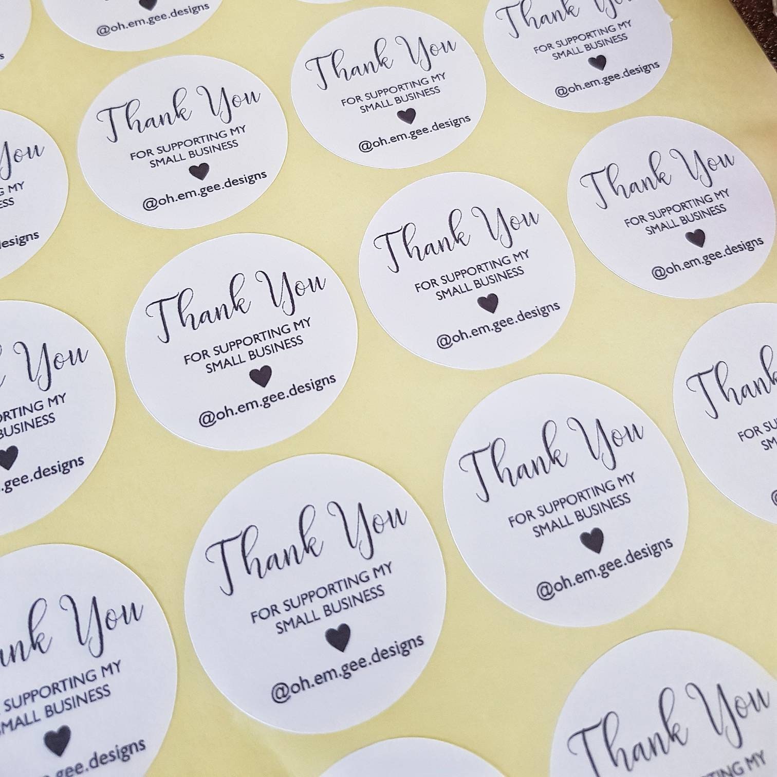 Custom Thank You Stickers Personalised Small Business | Etsy UK