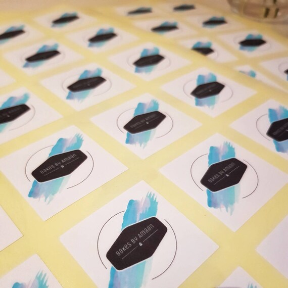 Custom square Logo stickers personalised small business | Etsy