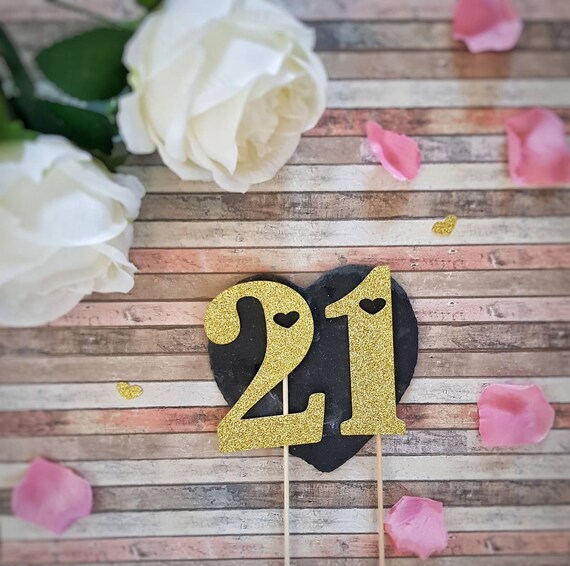 Happy Birthday Cake Topper Twenty One Twenty First - Etsy