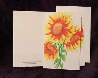 Sunflowers Greeting Card Blank Pack of 6 - Etsy