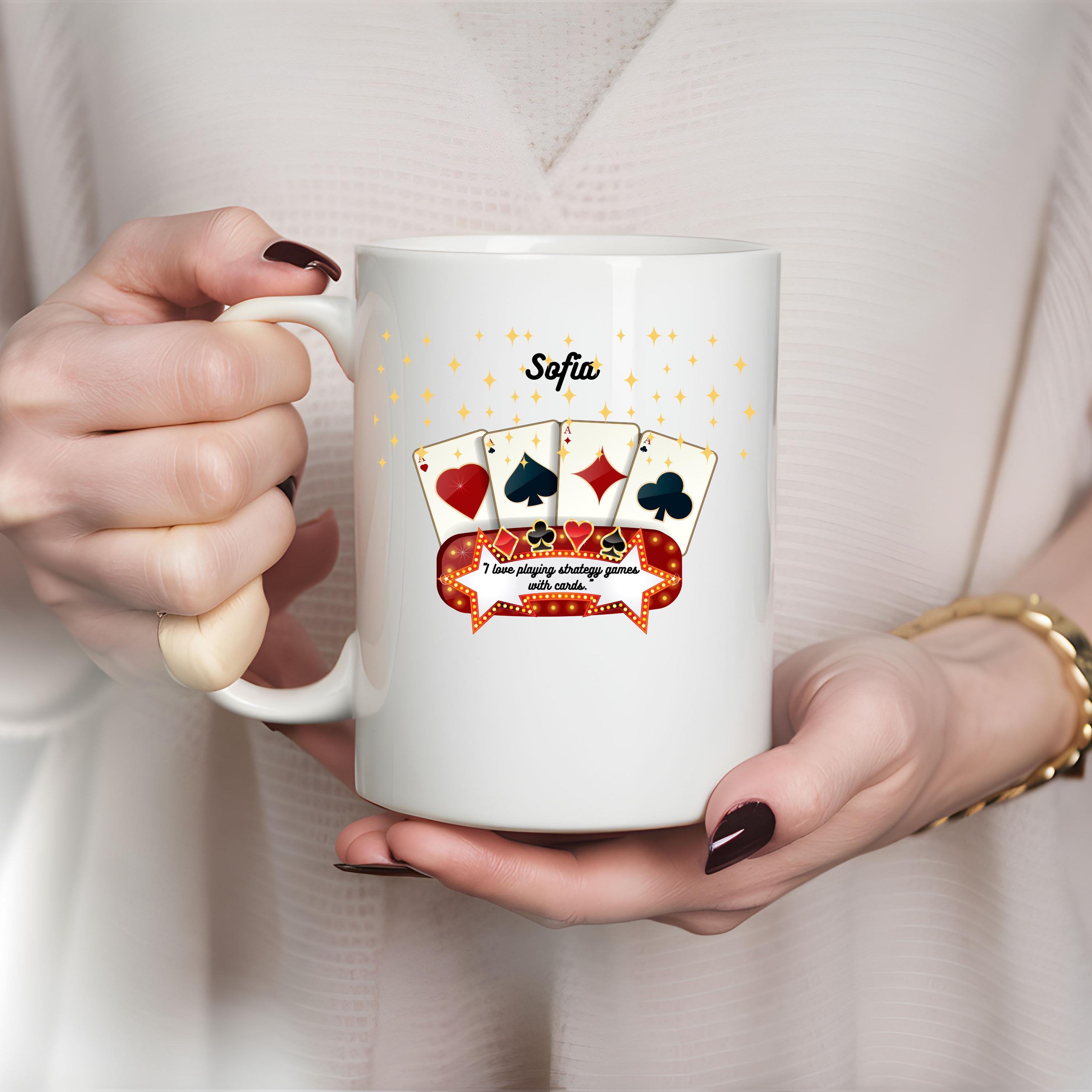 Personalized Playing Cards Coffee Mug, Gamer Gift, Poker Game Mug ...