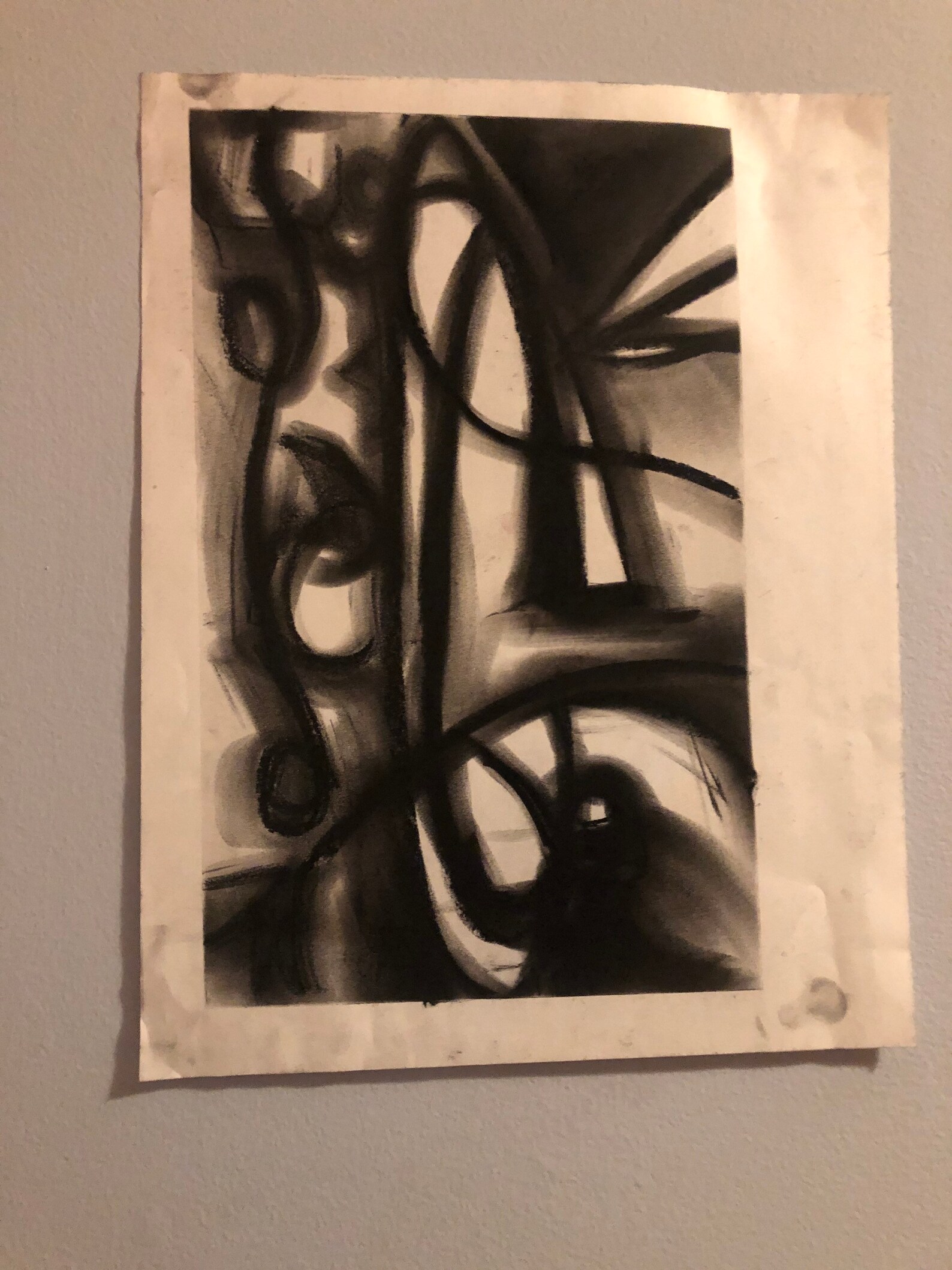 Original Charcoal on Paper Abstract - Etsy