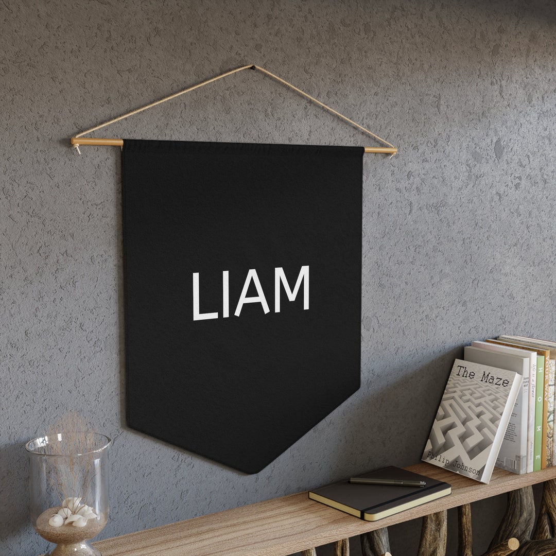 Black and White Wall Pennant | Custom Name Personalized Pennant ...